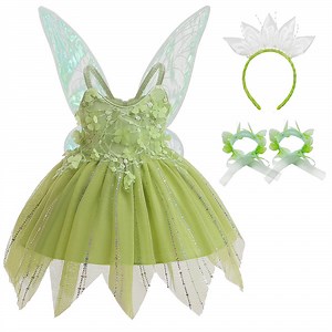 Tinkerbell Costume for Girls Fairy Cosplay Dress Up for 18M-6Y