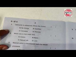 8th Class PHYSICS & BIOLOGY SA-2 | GOVERNMENT QUESTION PAPER