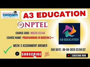 NPTEL Programming in Modern C++ Week 2 Assignment Answers | NOC25‑CS144 | IIT Kharagpur Jul–Dec 2025