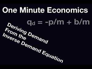 One Minute Economics - Demand From Inverse Demand Function